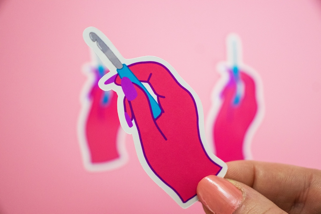 Crochet Hook Sticker, Crochet Sticker, Gift for Yarn Lover, Gift for ...