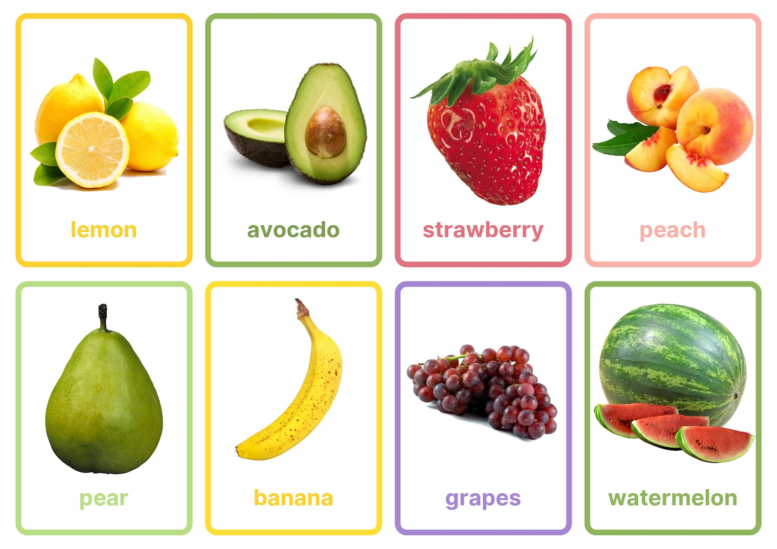 Fruits and Vegetables Flashcards Printable Download Montessori Style ...