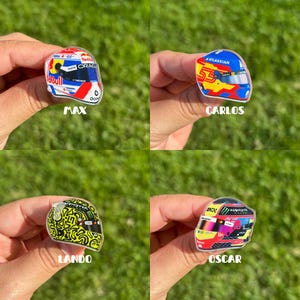 F1 Drivers Helmet Acrylic Pins - Etsy