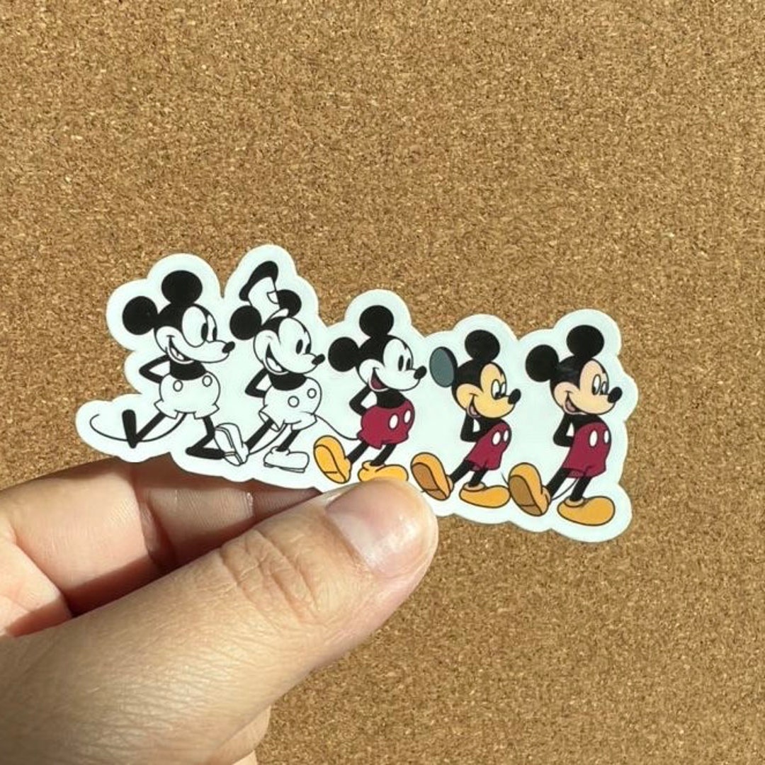 Mickey Mouse Evolution Sticker Mickey Through the Years - Etsy
