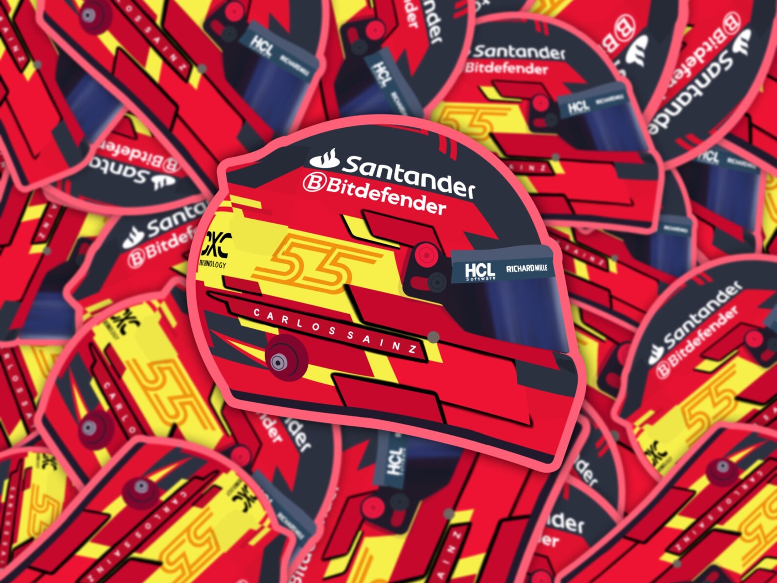 Carlos Sainz Helmet Sticker Carlos Sainz Sticker Formula 1 Sticker F1 ...