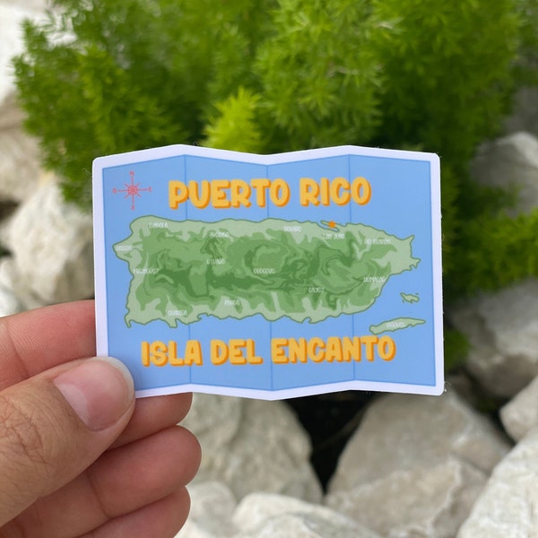Puerto Rico Map Sticker - Etsy