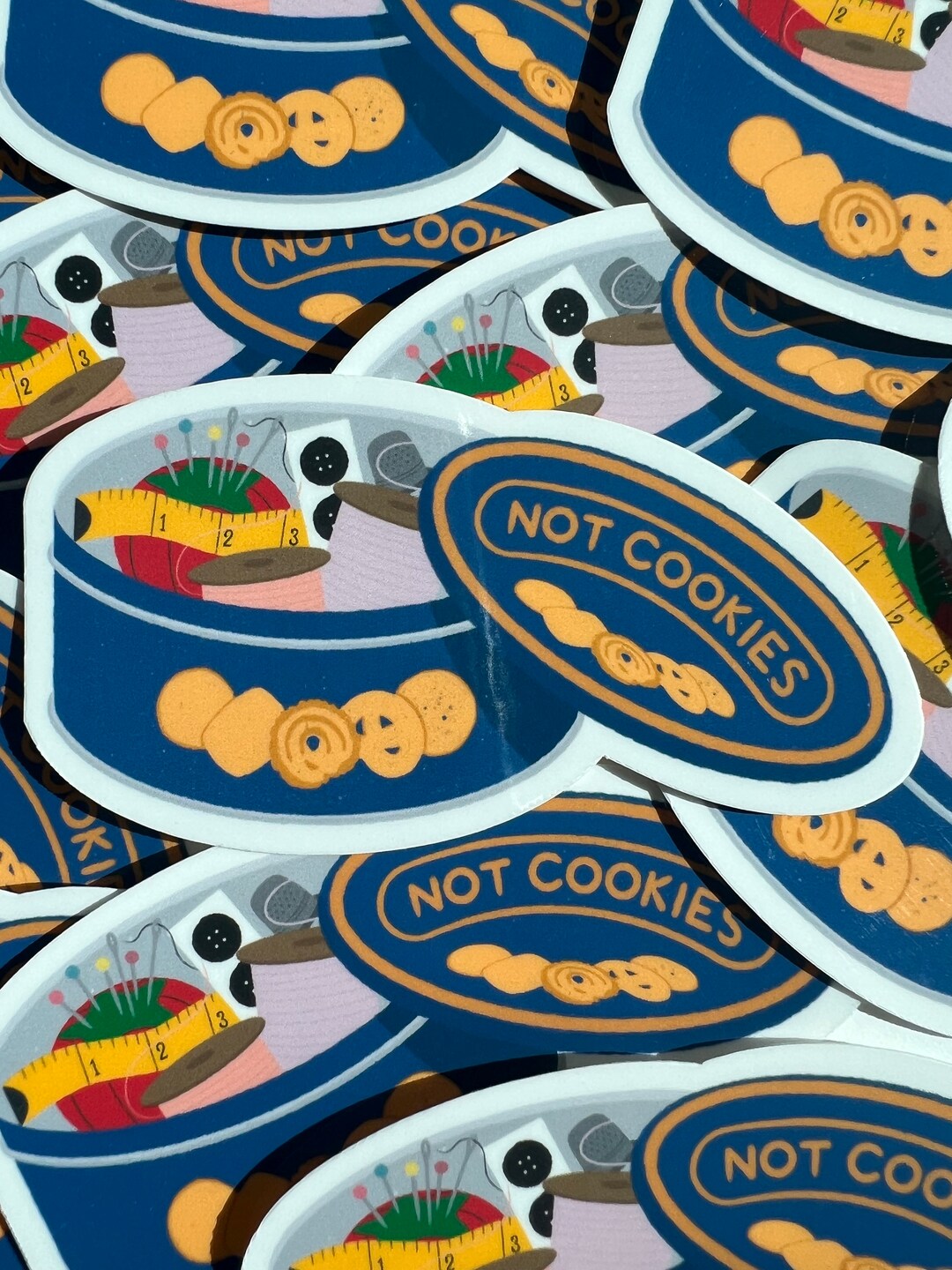 Not Cookies Sticker | Abuelita Sewing Kit Sticker | Royal Dansk Cookies ...