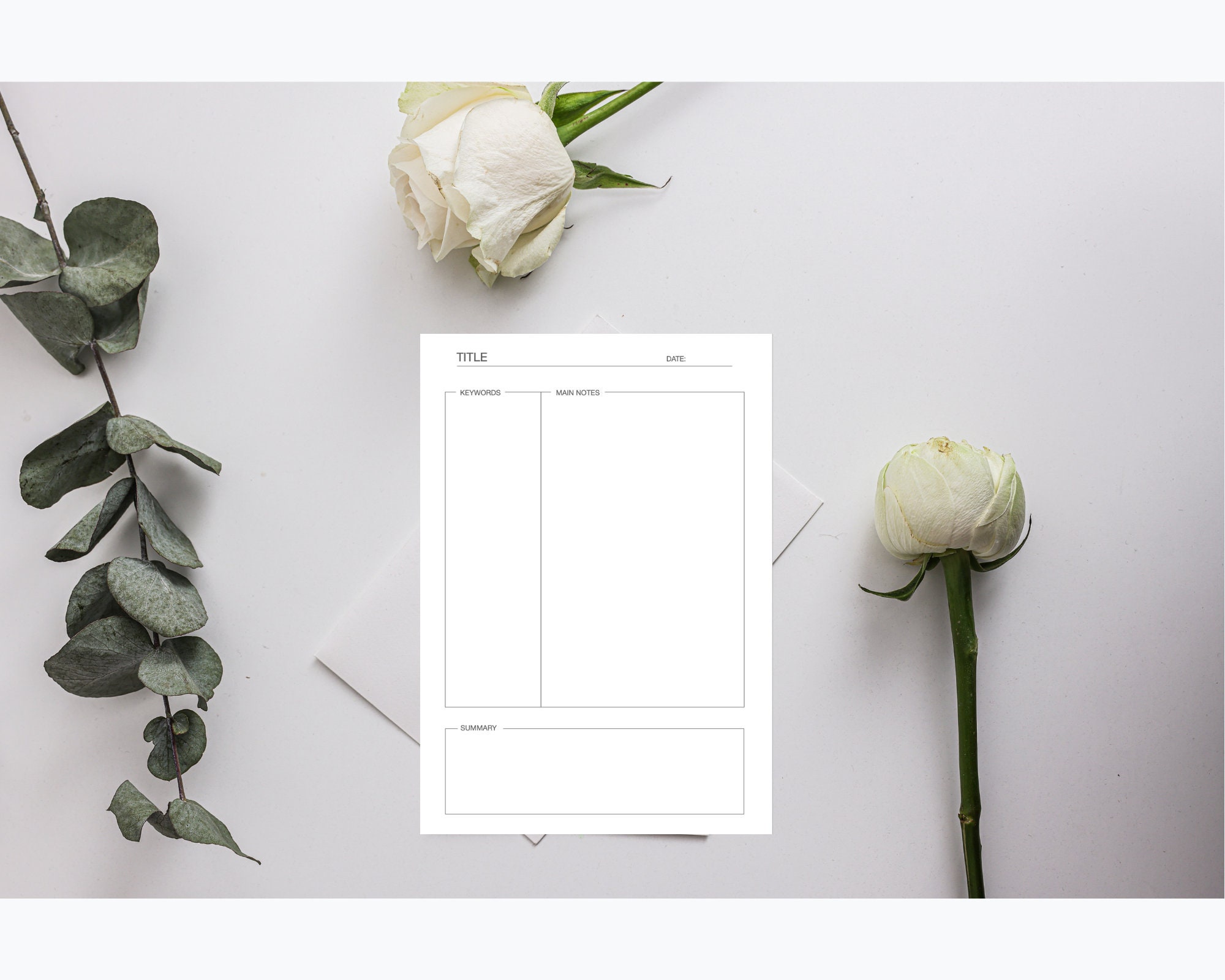 Minimalist Printable (1 * A4 Page) Note-taking Template | Cornell Notes ...