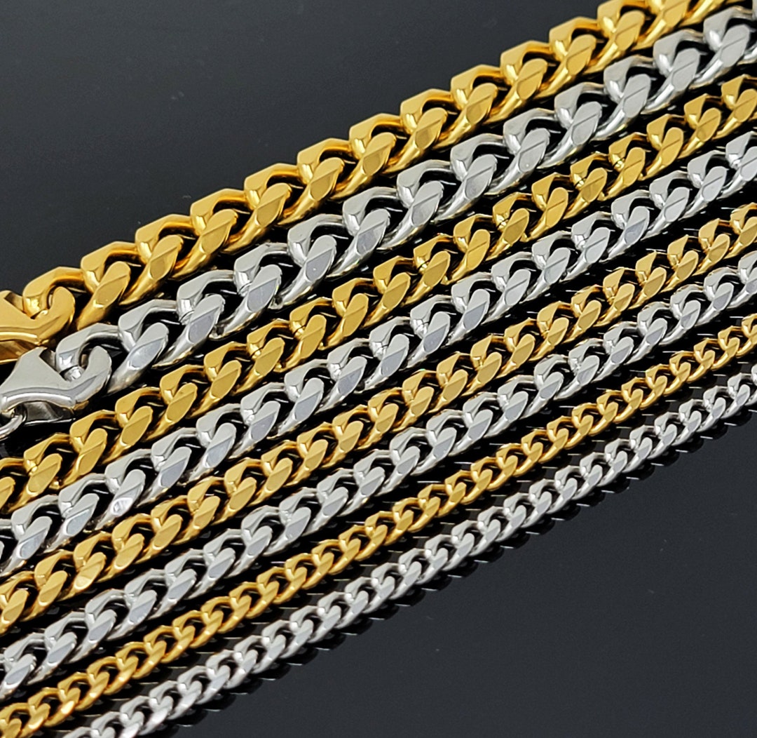 Stainless Steel Six Cut Diamond Cut Cuban Chain 4/6/8/10mm 16,18,20,24 ...