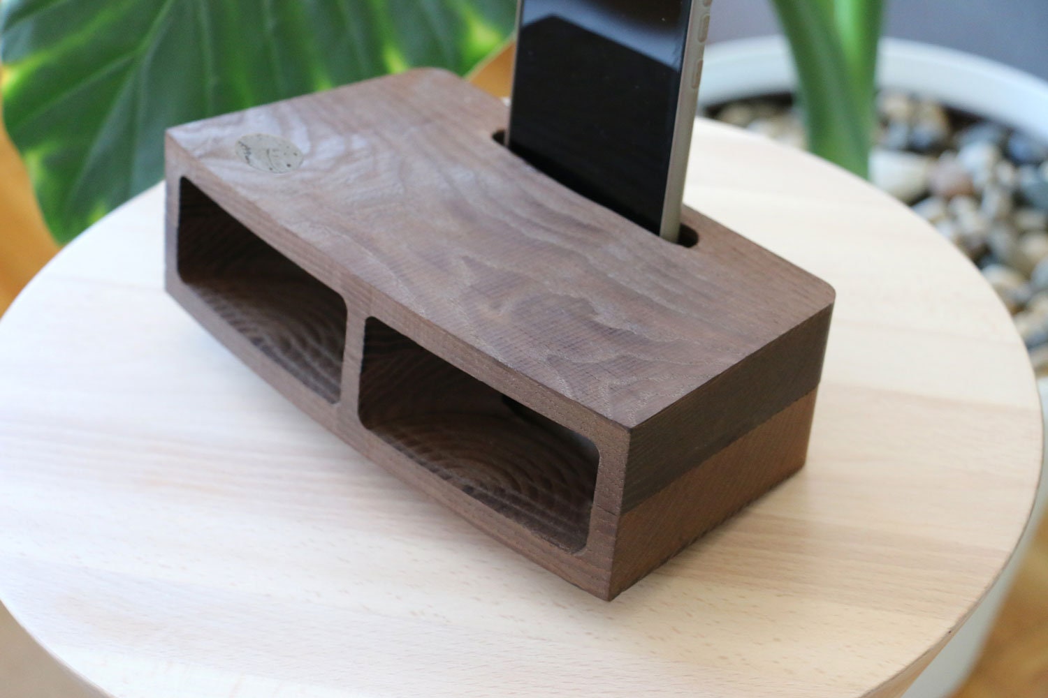 IPhone Stand Sound Amplifier for Smartphone, Wooden Holder Speaker ...