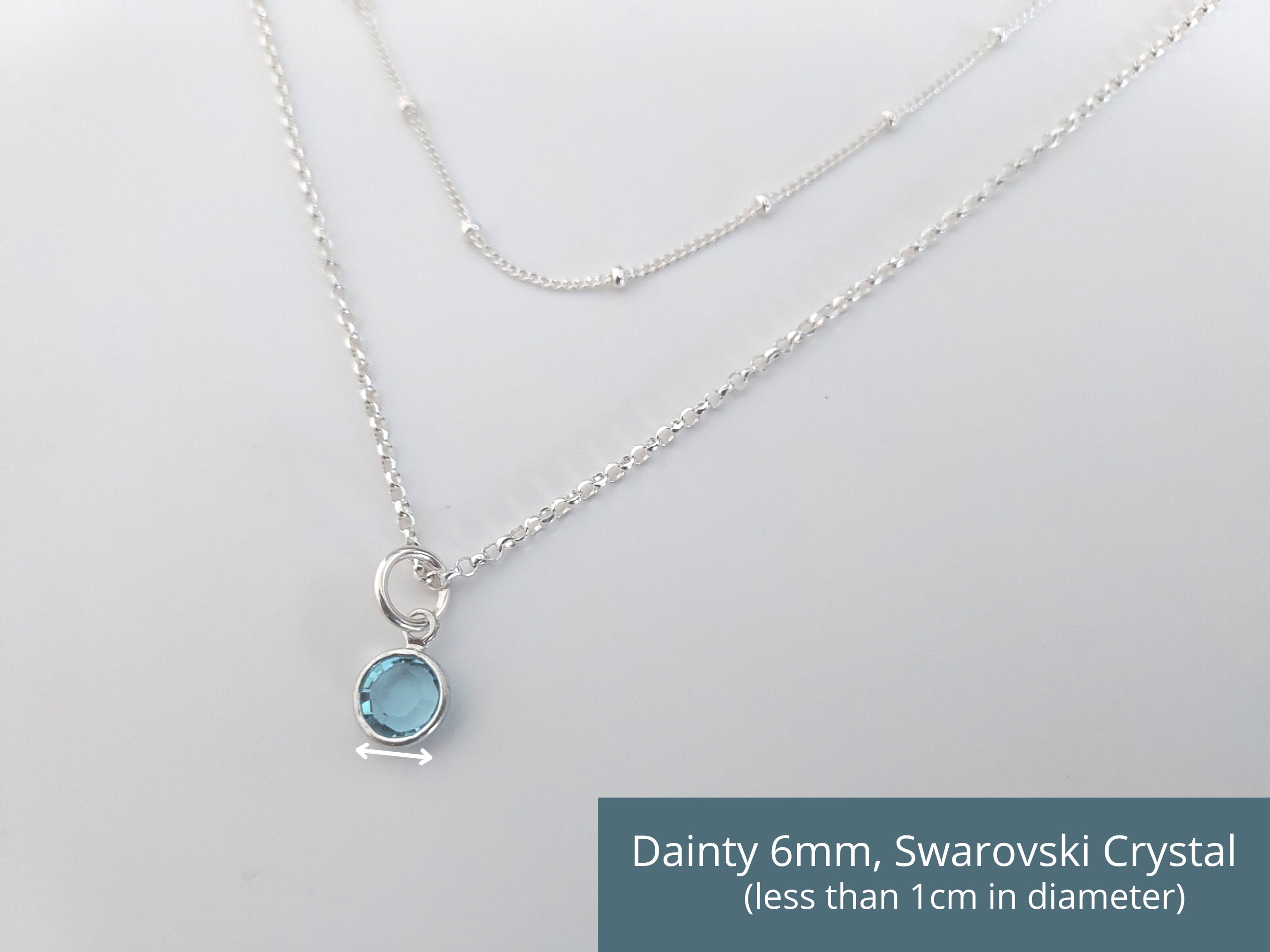 Aquamarine March Birthstone Necklace March Birthstone Charm Double ...