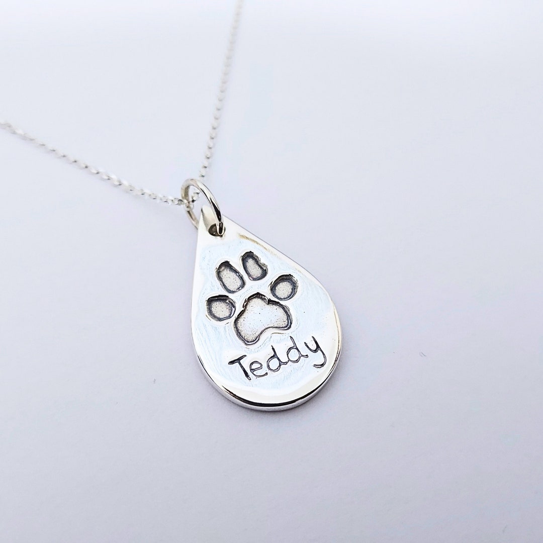 Custom Paw Print Charm, Actual Paw Print Necklace, Paw Print Memorial ...