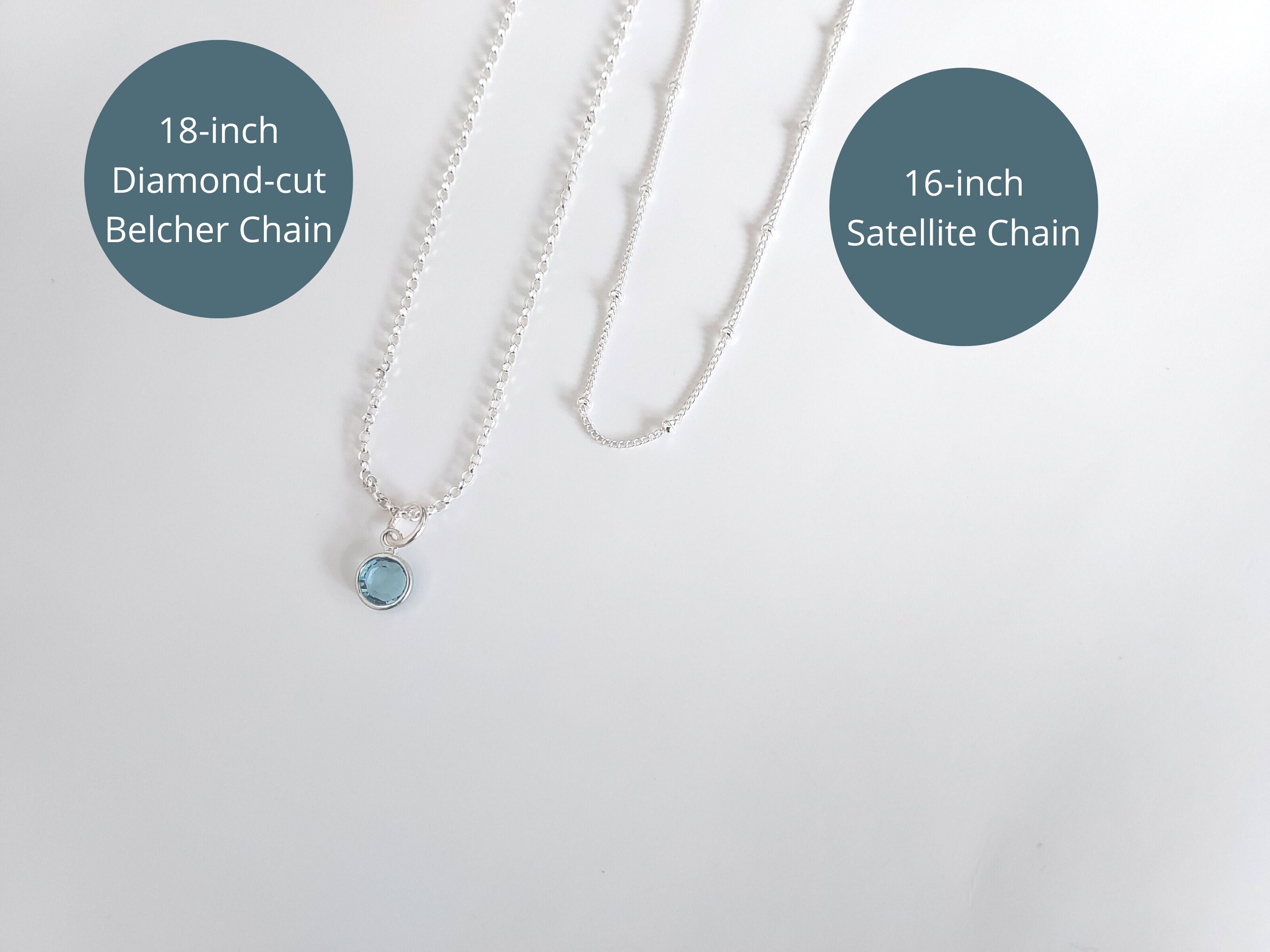 Aquamarine March Birthstone Necklace March Birthstone Charm Double ...