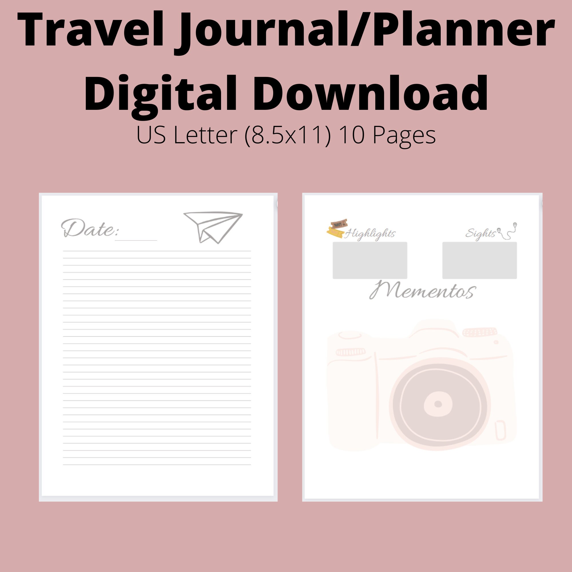 Travel Planner/journal Digital Printable - Etsy