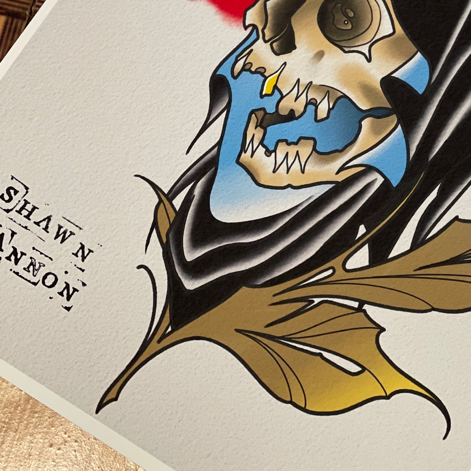 Reaper Skull Tattoo Art Print - Etsy