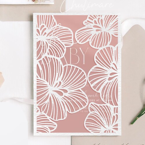 Laser Cut Winter Wedding Invitation Cricut SVG Template Tri - Etsy