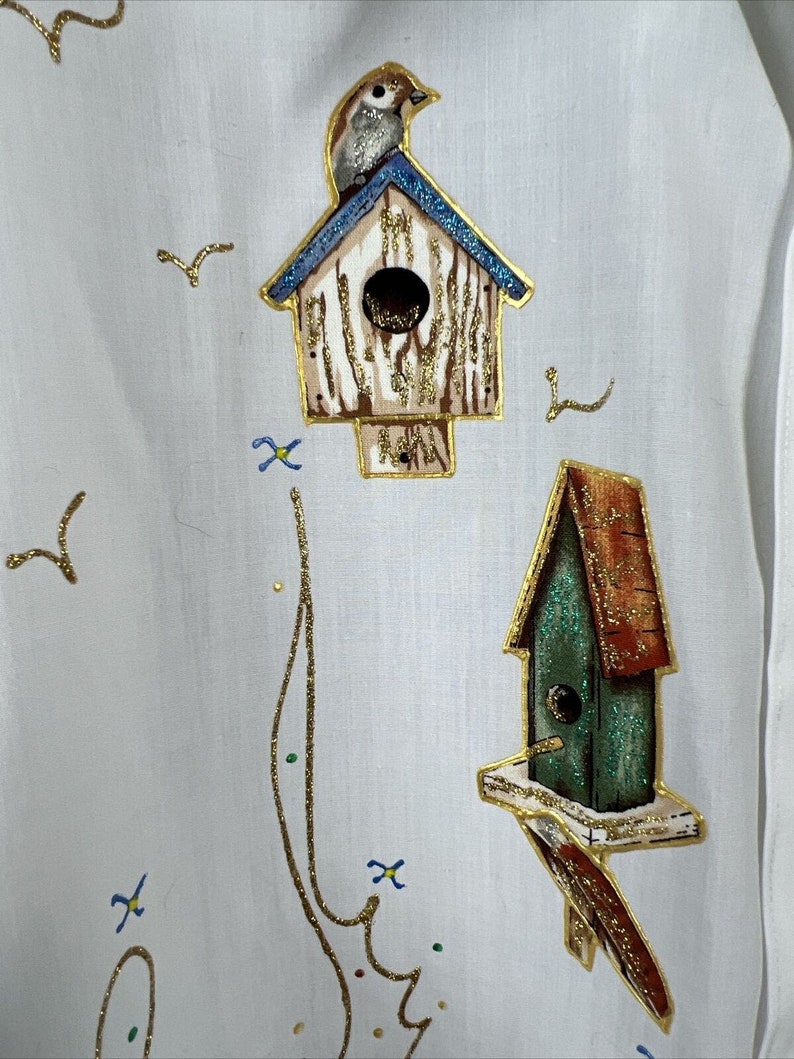 Vintage splashes by Bev Art-to-wear Hand Painted Buttoned Blouse Shirt ...