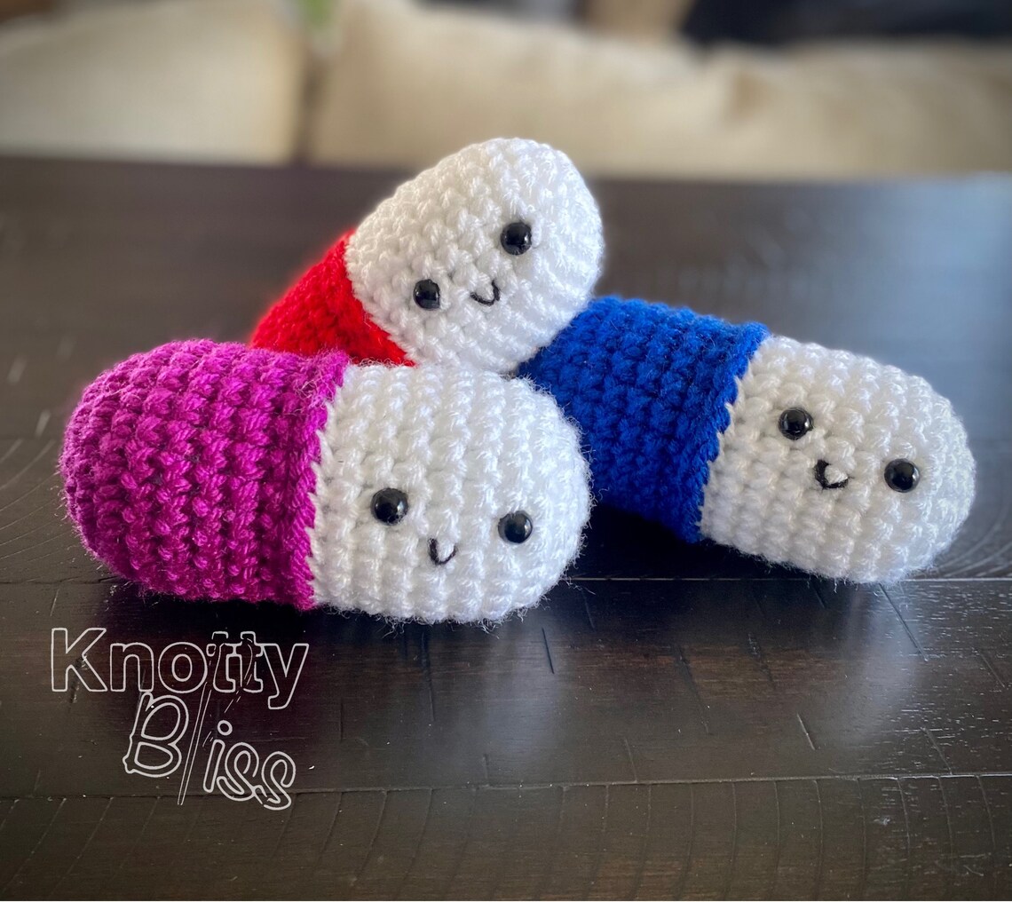 Crochet Chill Pill Plush - Etsy