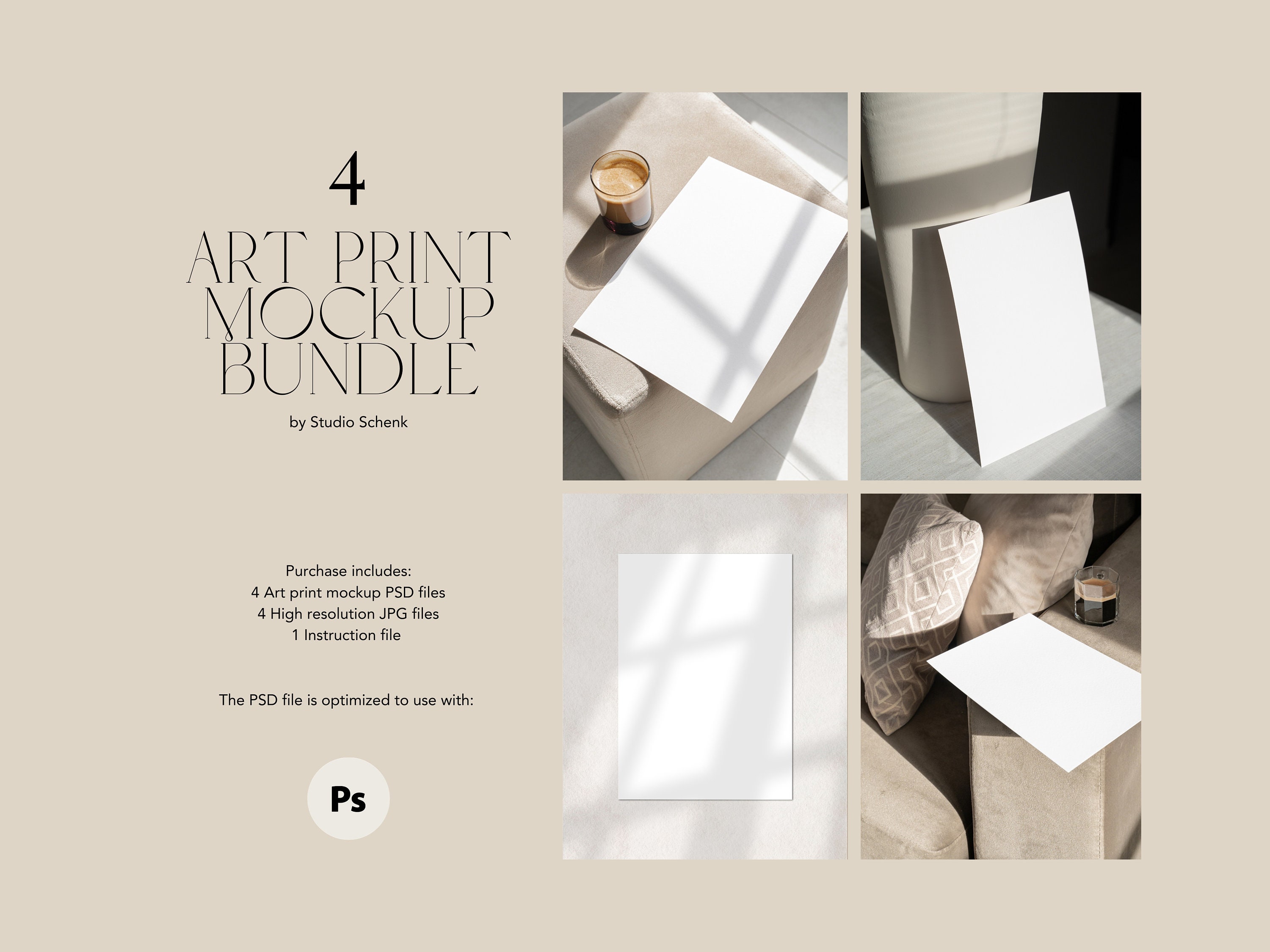 4 Art Print Mockup Bundle | A4 Mockup for Artists, Photographers and ...