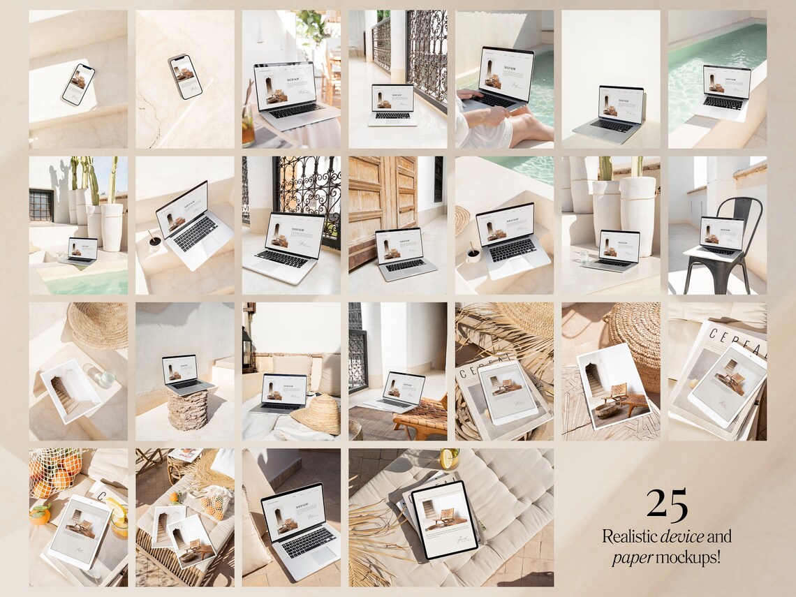 25 Digital Product Mockup Bundle | MacBook Mockup | iPad and iPhone ...