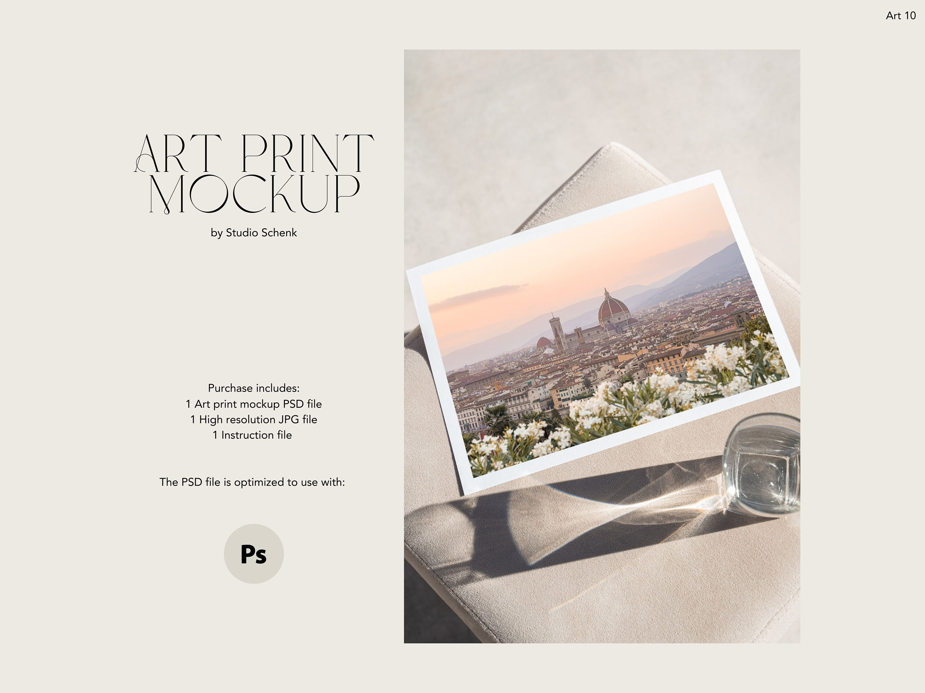 Art Print Mockup A4 Poster Mockup for Designers, Artists and Photographers Horizontal Art Mockup ...