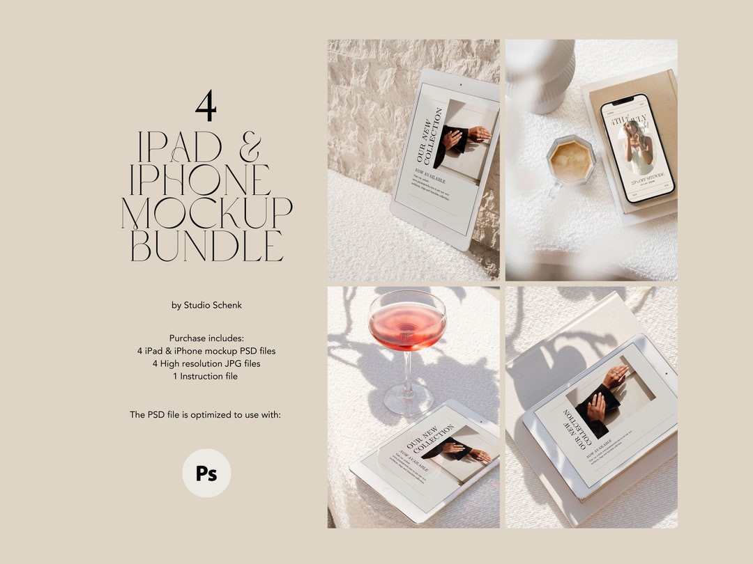 IPad and iPhone Mockup Bundle | Digital Product Mockup for Designers ...
