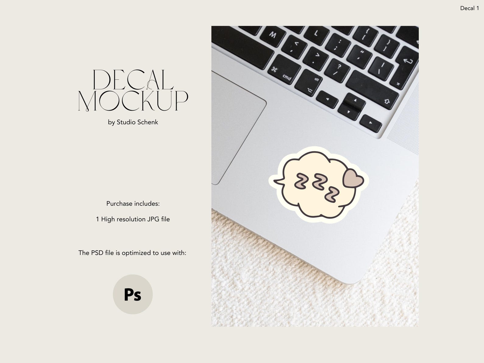 Decal Mockup | Laptop Sticker Mockup | Sticker Laptop Template | Keypad ...