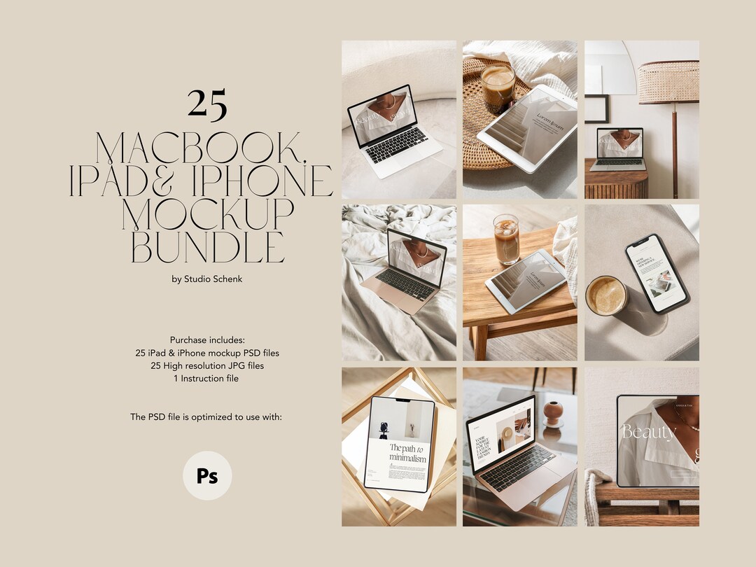 25 Digital Product Mockup Bundle | MacBook Mockup | iPad Mockup ...