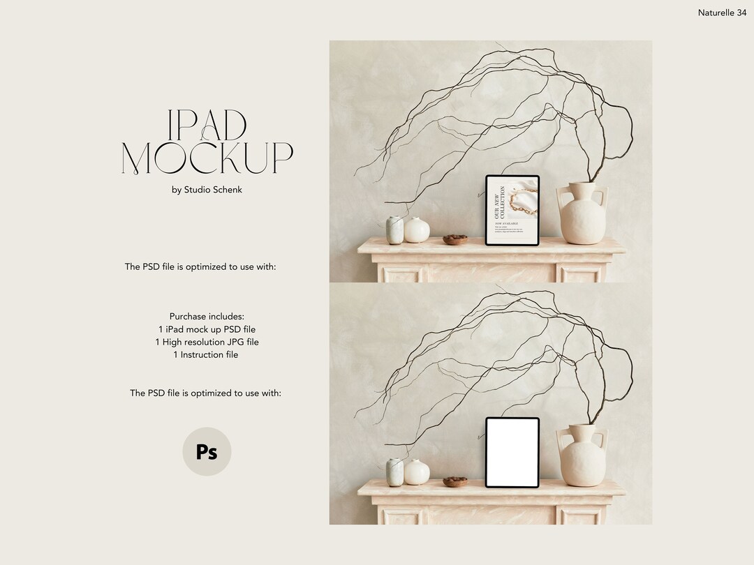 IPad Mockup | Digital Product Mockup | Screen Mockup in Natural Colors ...
