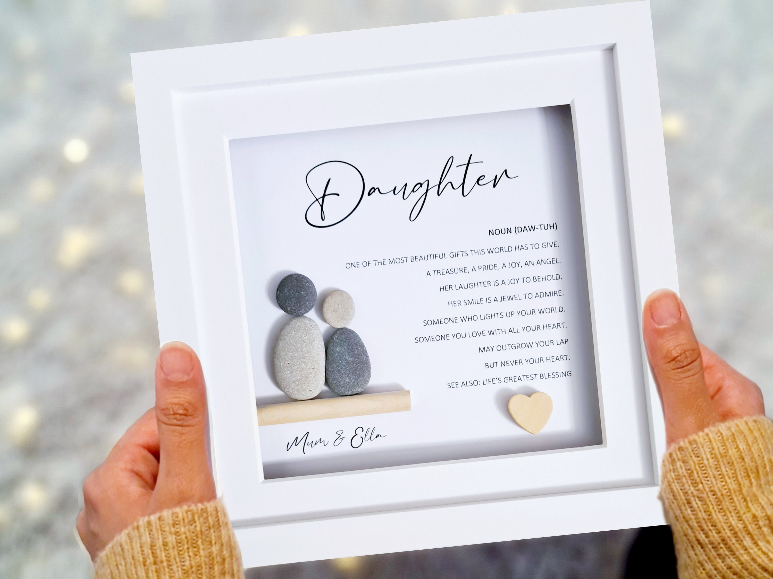 Daughter Meaning Pebble Art Daughter Gift Mother Daughter - Etsy