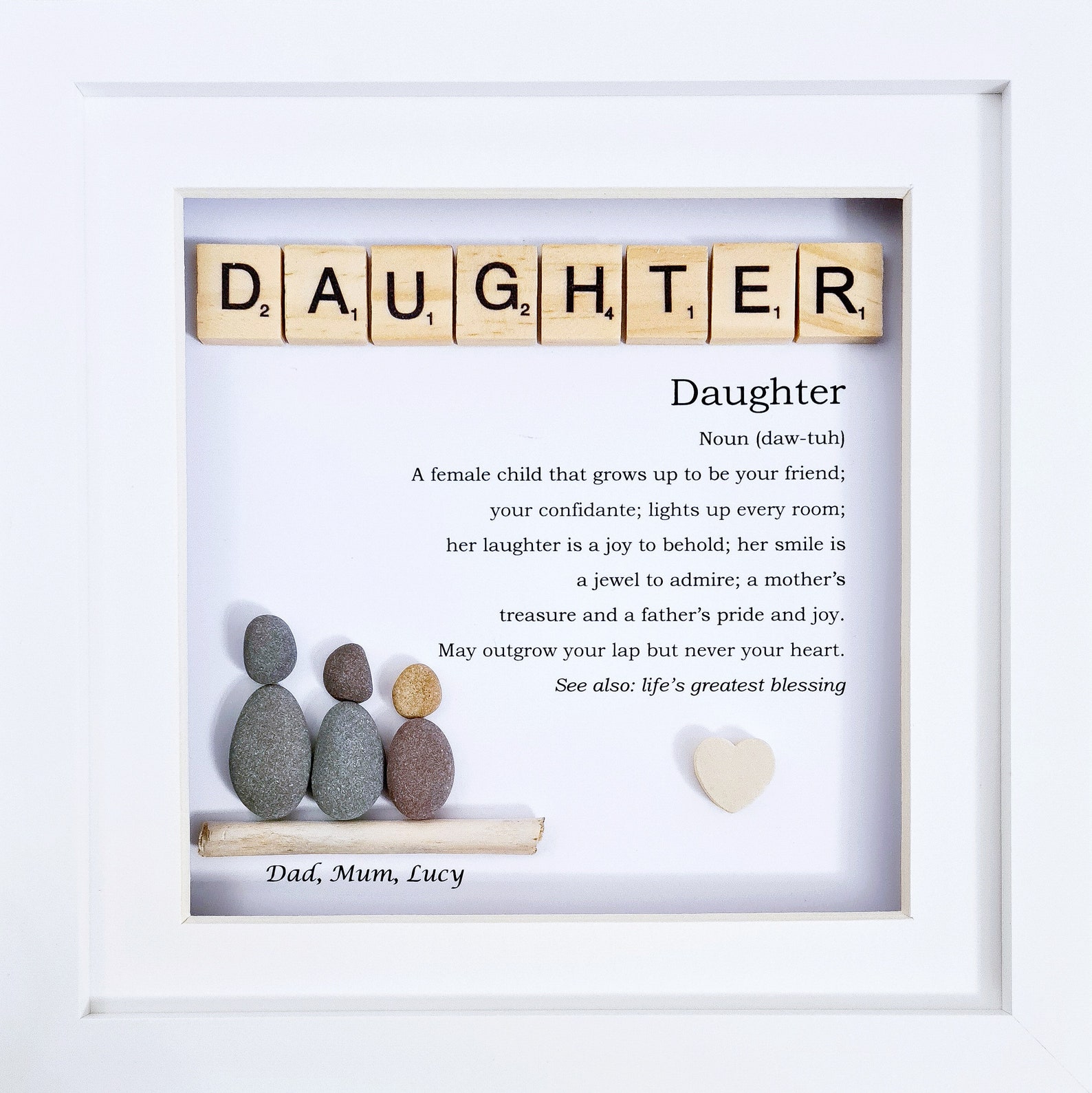Daughter Meaning Pebble Art Daughter Gift Mother Daughter | Etsy