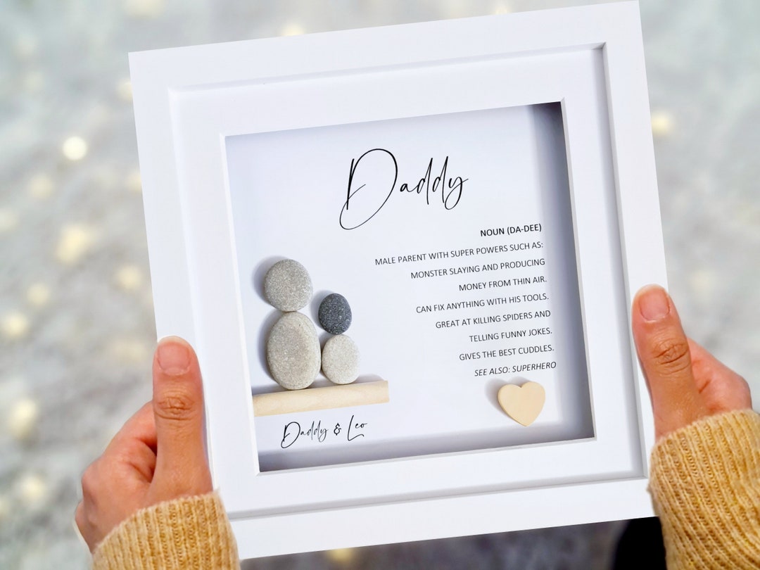 Daddy Meaning, Pebble Art, Daddy Gift, Daddy Daughter, Personalised ...