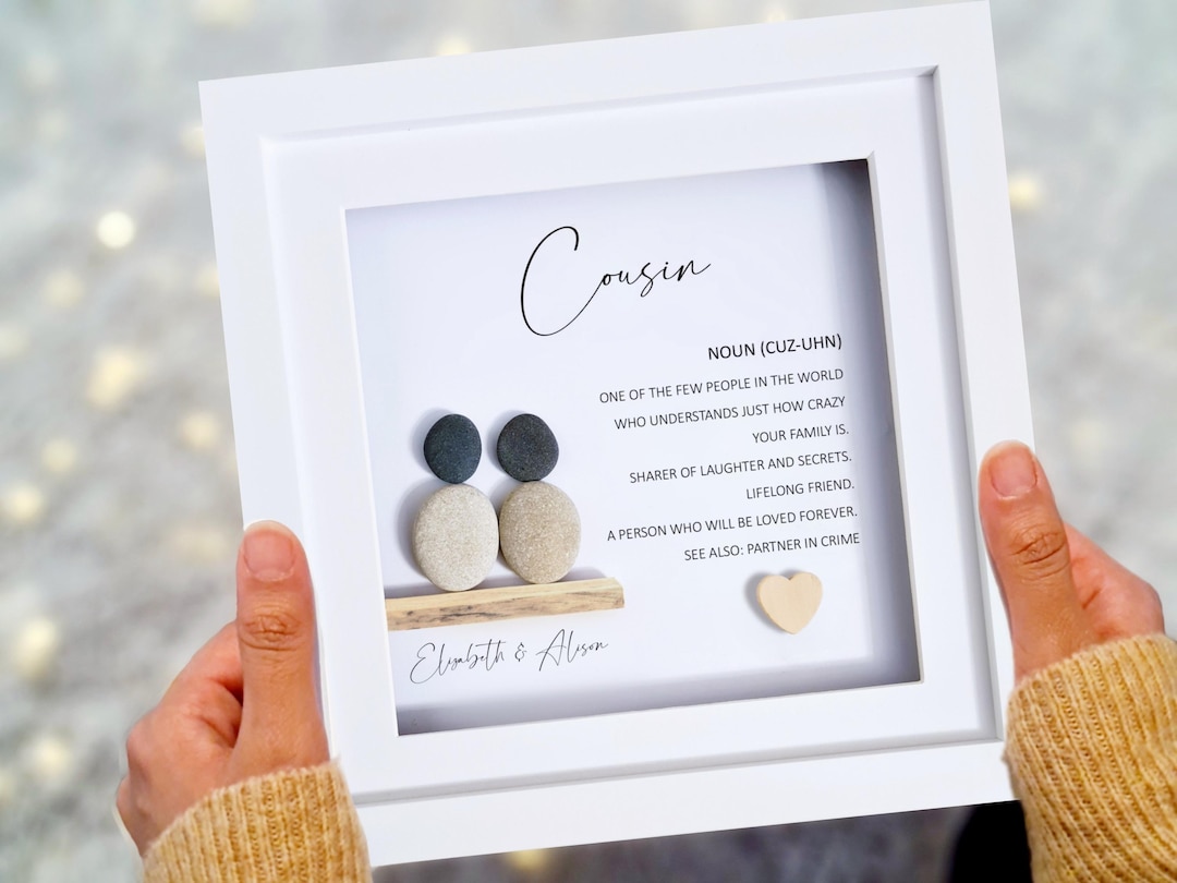 Personalised Cousin Pebble Art Gift - Meaningful Present Cousin ...