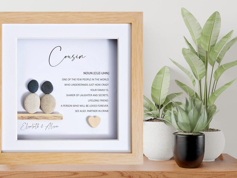 Personalised Cousin Pebble Art Gift - Meaningful Present Cousin ...