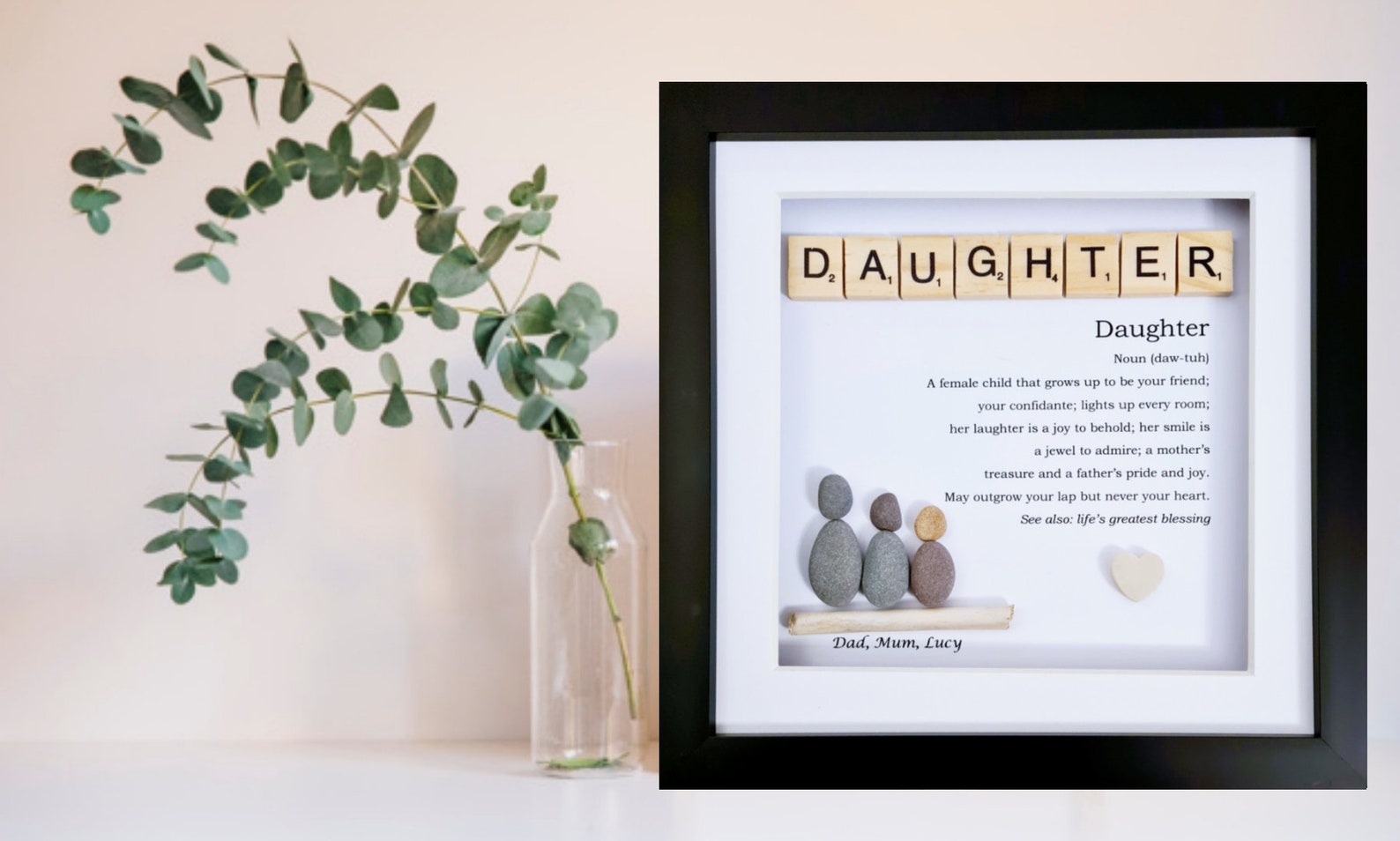 Daughter Meaning Pebble Art Daughter Gift Mother Daughter | Etsy