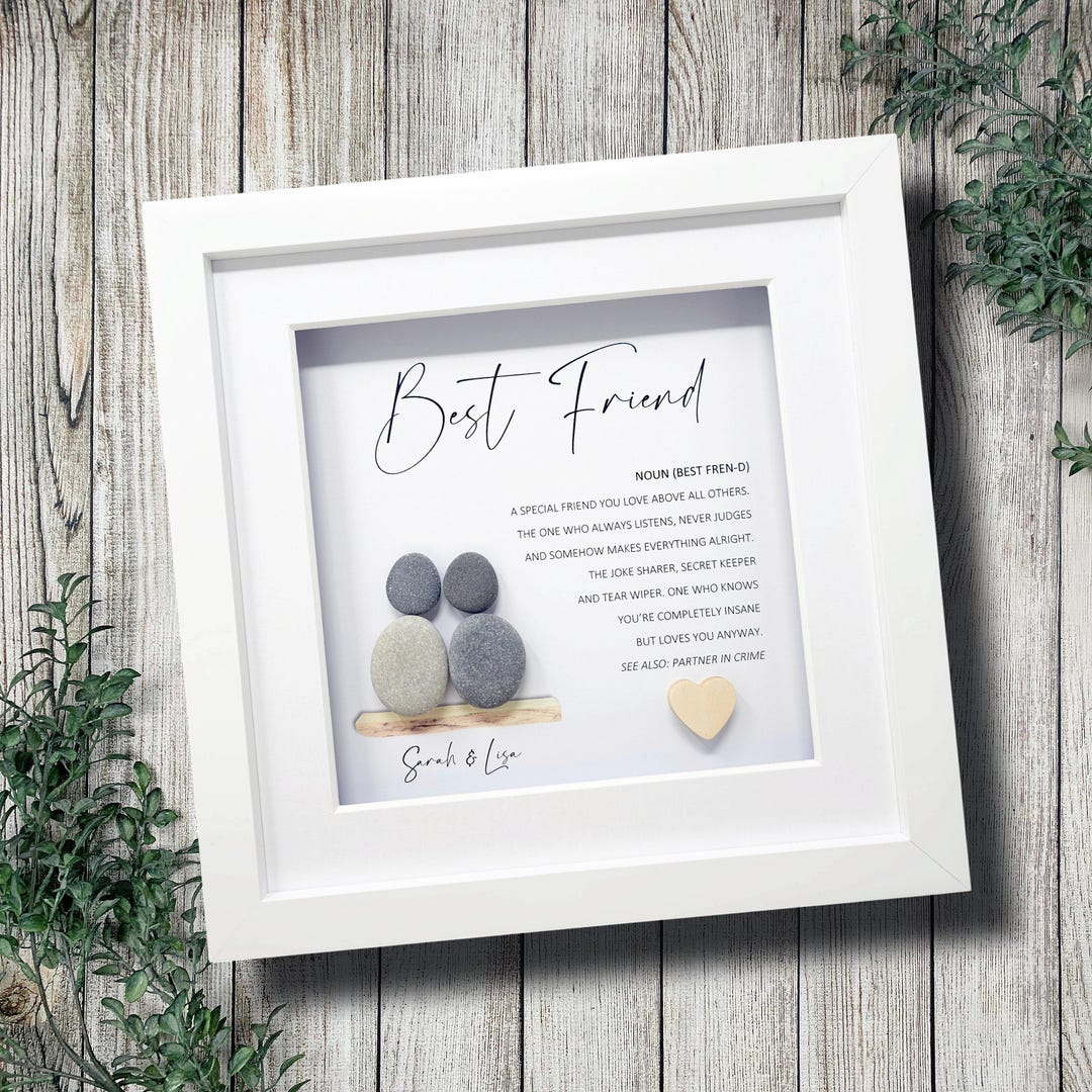 Personalised Best Friend Pebble Art – Custom Friendship Gift – Bestie ...