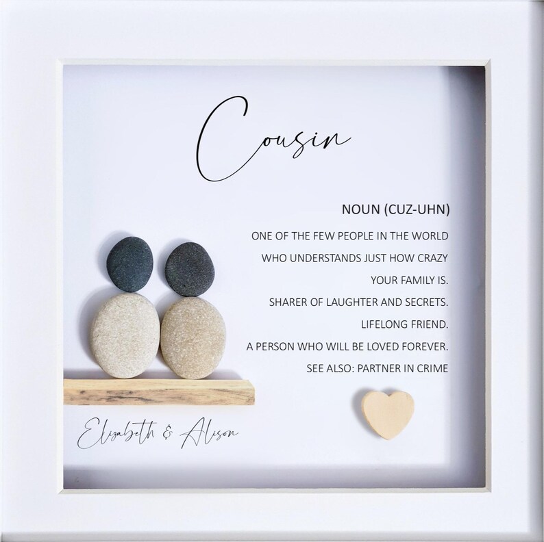 Personalised Cousin Pebble Art Gift - Meaningful Present Cousin ...