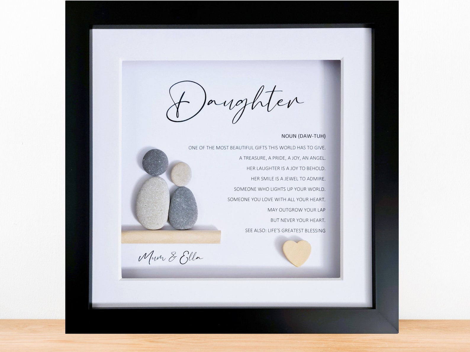 Daughter Meaning Pebble Art Daughter Gift Mother Daughter - Etsy