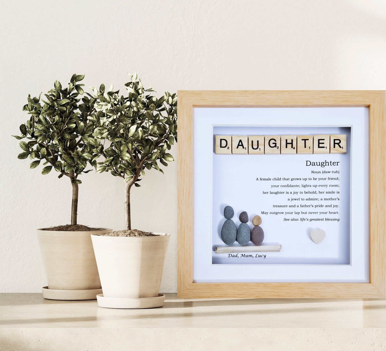 Daughter Meaning Pebble Art Daughter Gift Mother Daughter | Etsy