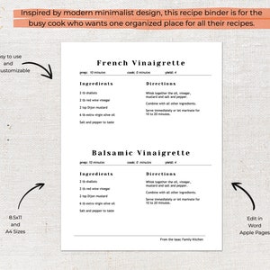 Printable Recipe Template Two Recipes per Page Recipe Template Family ...