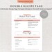 Printable Recipe Template | Two Recipes per Page | Recipe Template ...