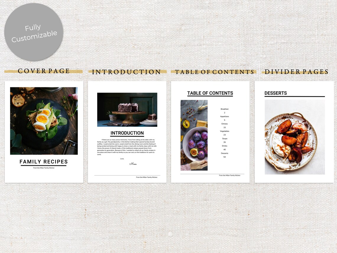 Modern Minimalist Printable Recipe Binder Recipe Book | Etsy