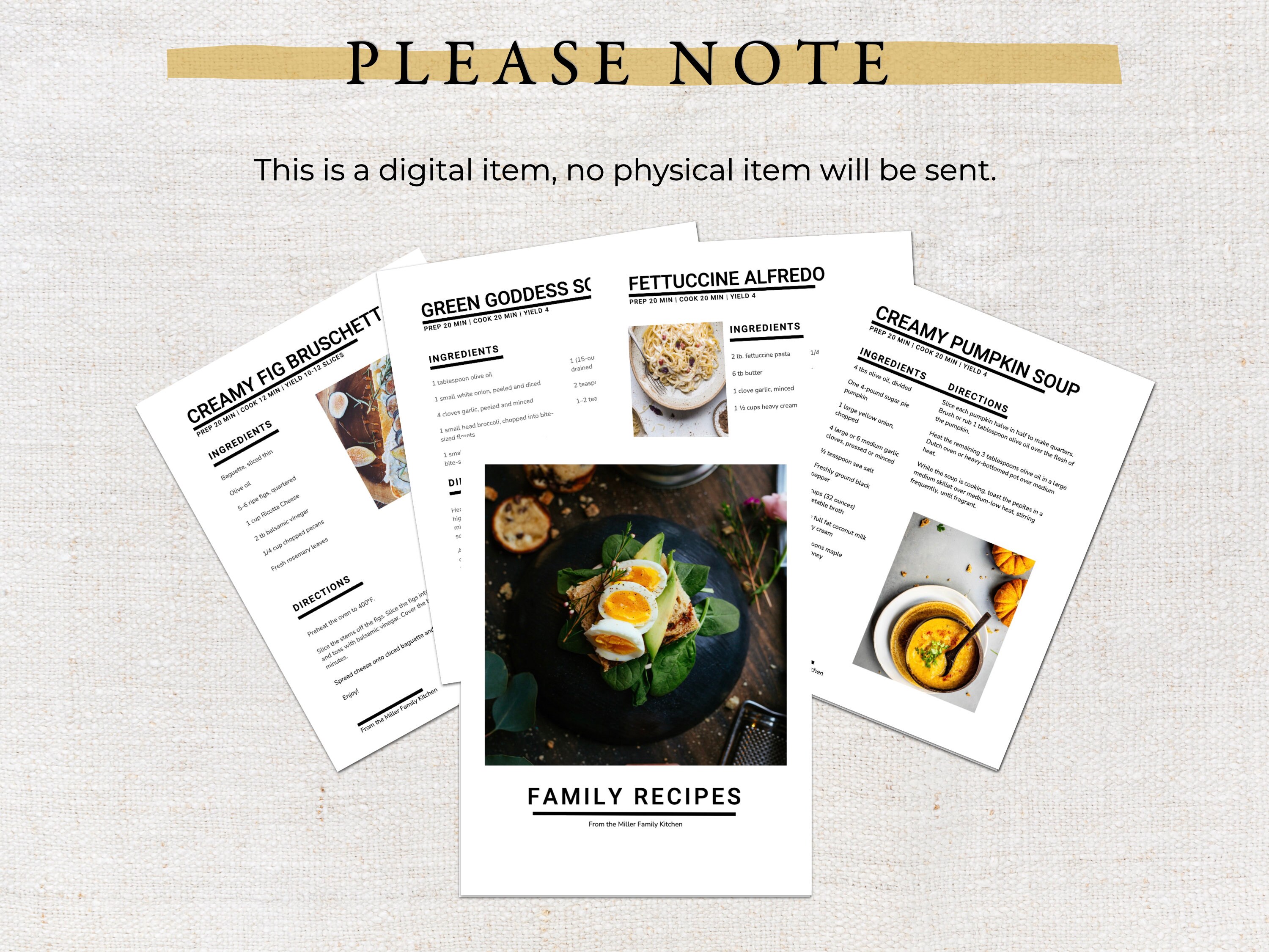 Modern Minimalist Printable Recipe Binder Recipe Book - Etsy