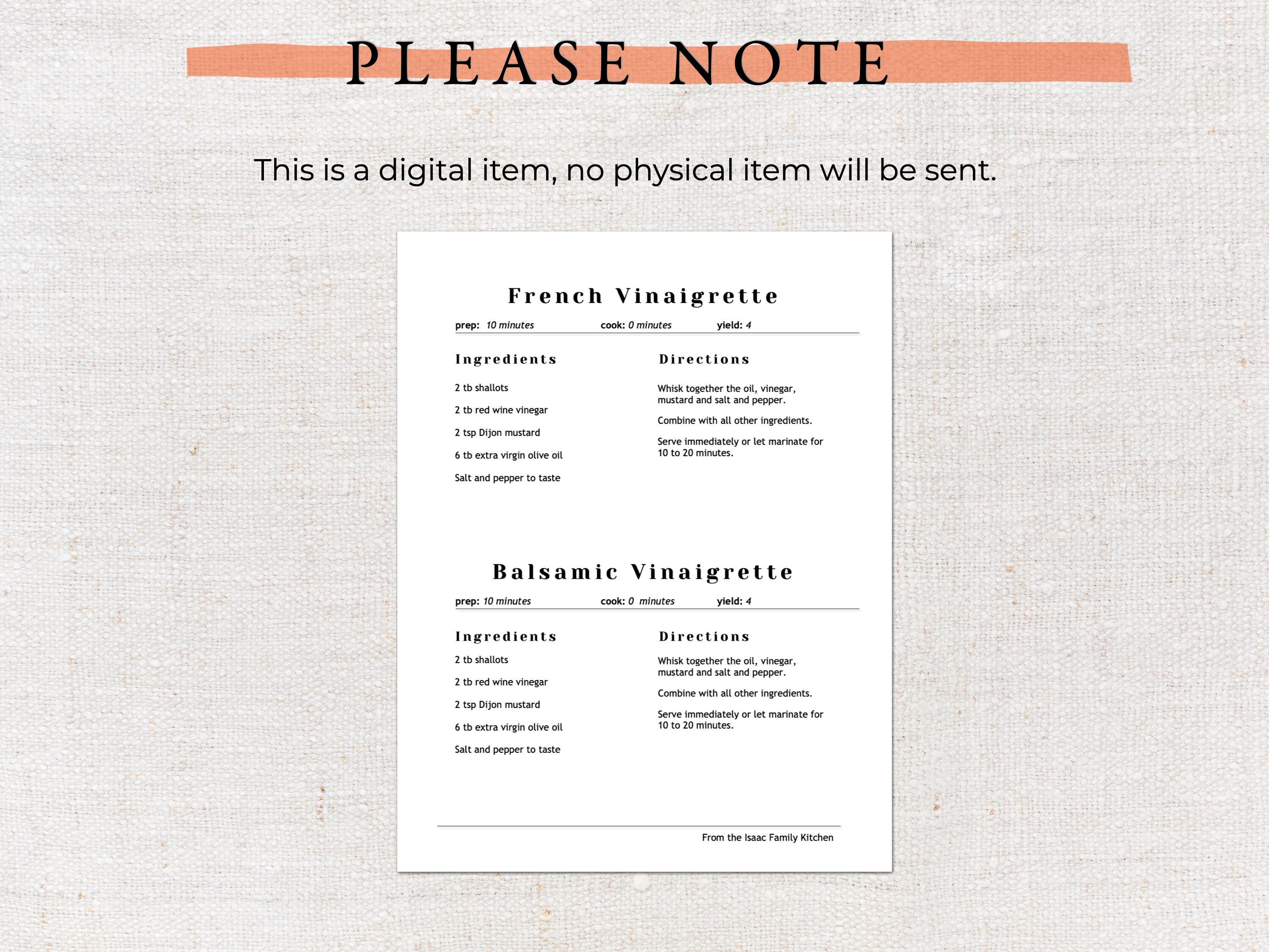 Printable Recipe Template Two Recipes per Page Recipe Template Family ...