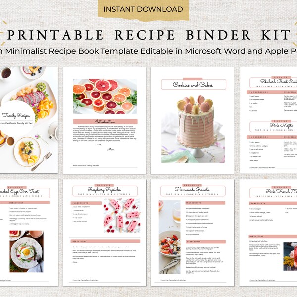 Printable Recipe Template Recipe Book Template Recipe Template Family ...