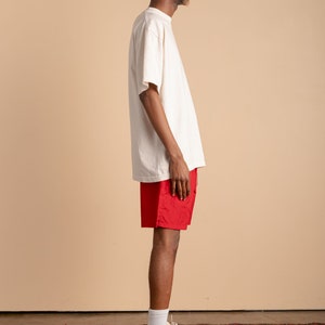Mens Crinkle Nylon Shorts Red Adjustable Drawstring/ Side Pockets - Etsy