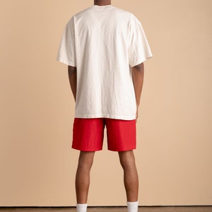 Mens Crinkle Nylon Shorts Red Adjustable Drawstring/ Side Pockets - Etsy