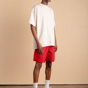 Mens Crinkle Nylon Shorts Red Adjustable Drawstring/ Side Pockets - Etsy