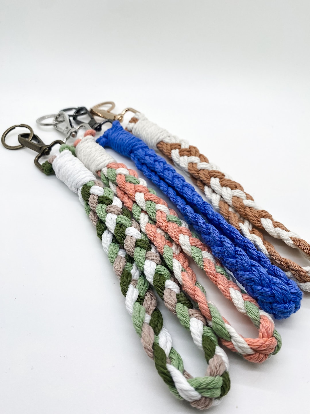 Durable Braided Macrame Wristlet With Key Ring | Double Braided Style ...