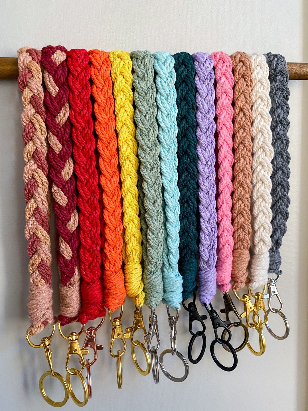 Braided Macrame Wristlet With Key Ring Free Shipping Braid Style ...