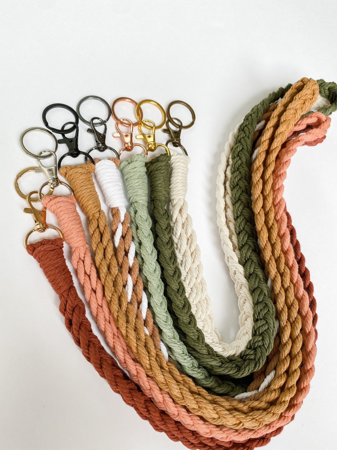 Custom Macrame Lanyard | Free Shipping |macrame Braided Badge Holder ...