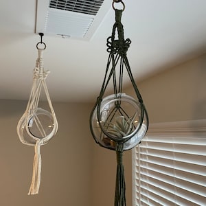 Macrame Terrarium Plant Hanger With Optional Terrarium Globe Included ...