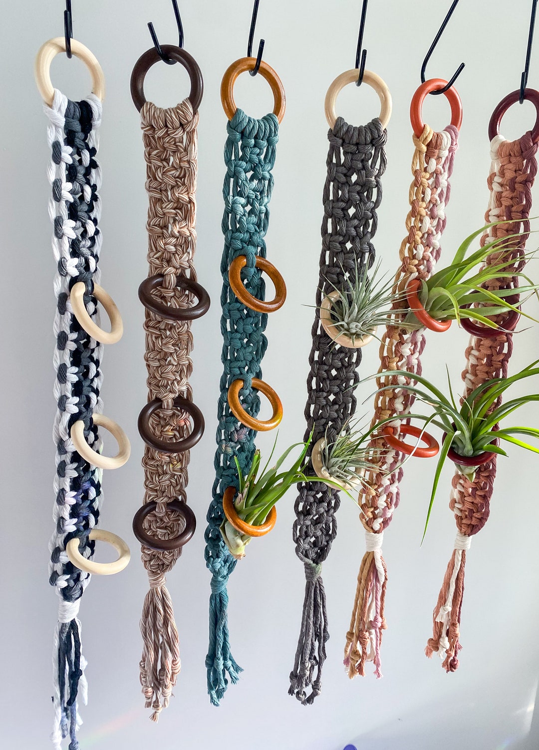 Macrame Air Plant Hanger / Airplant Wall Hanging / Boho Multi Airplant ...