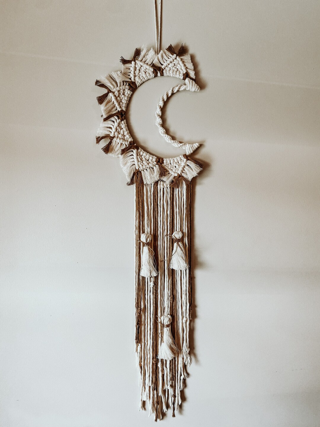 Macramé Moon Boho Moon Wall Decor Macramé Moon - Etsy